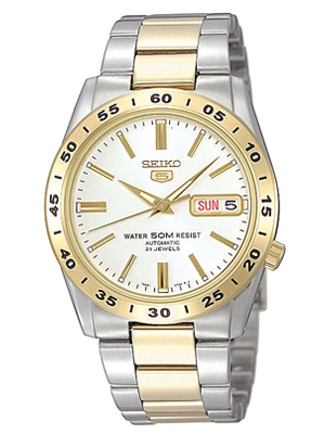 Seiko 5 Automatic Two-Tone Watch with Stainless Steel Bracelet SNKE04K1