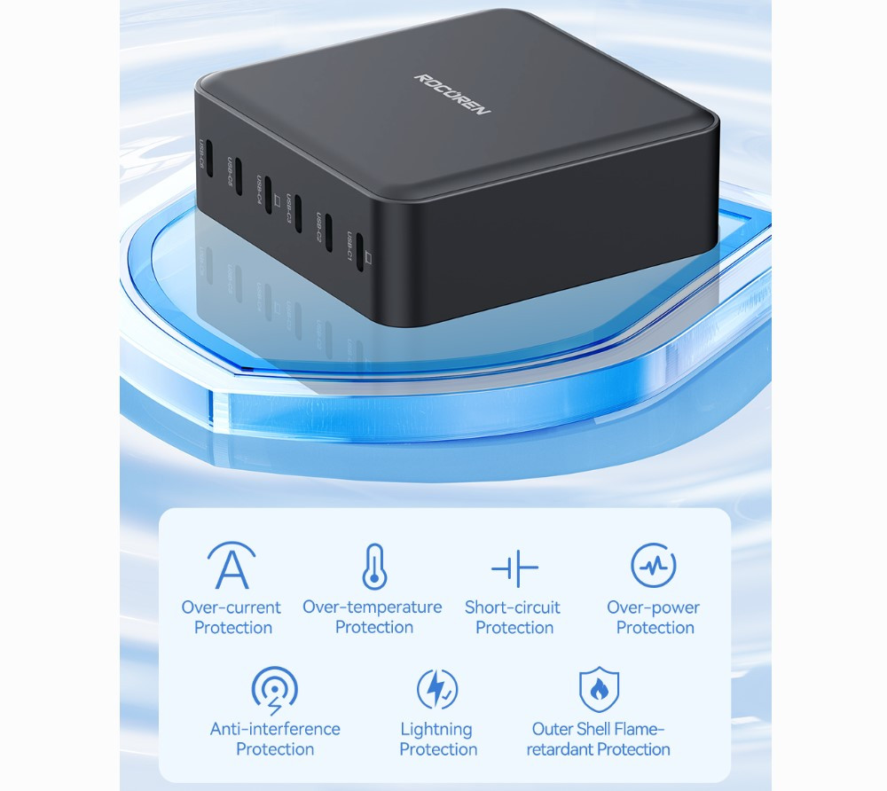 Rocoren Desktop Fast Charger Station 150W Malaysia - KTS