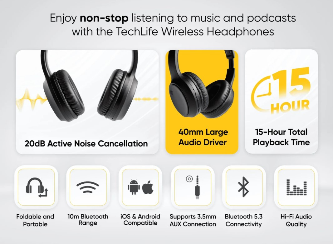 Techlife Wireless Headphone Price In Malaysia & Specs - KTS