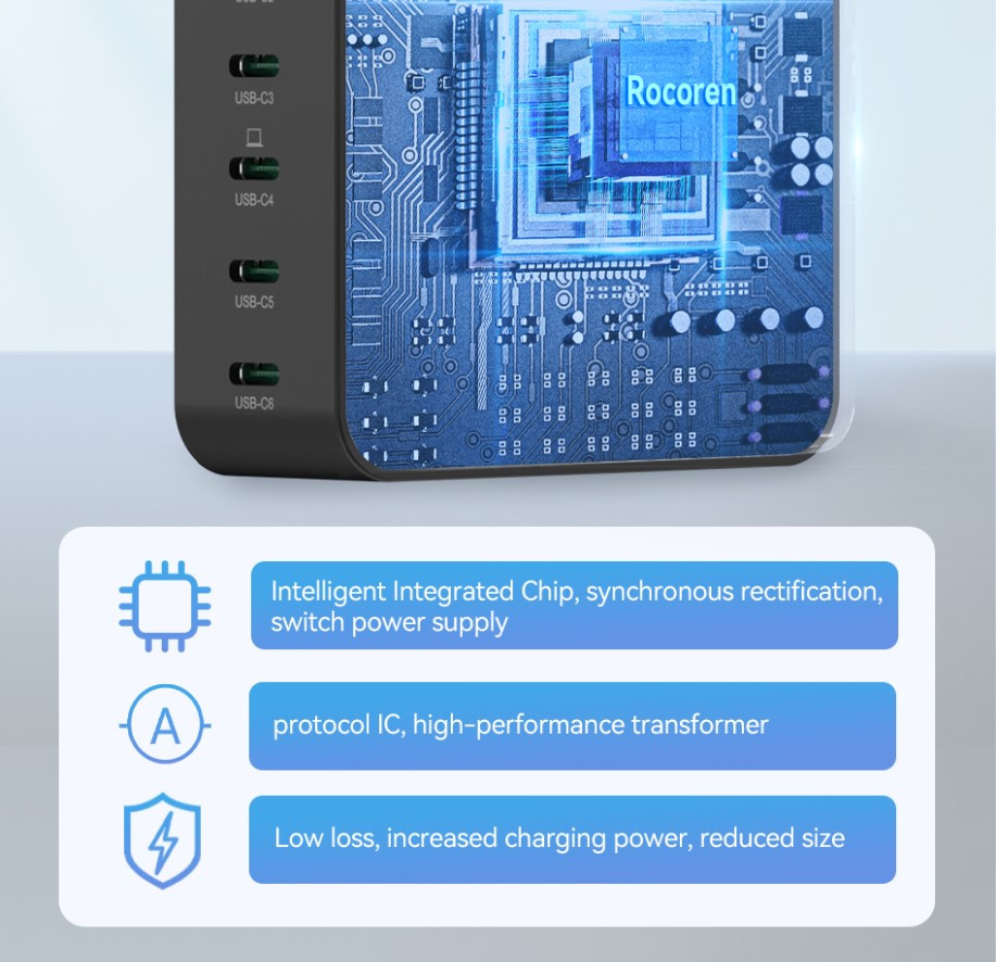 Rocoren Desktop Fast Charger Station 150W Malaysia - KTS