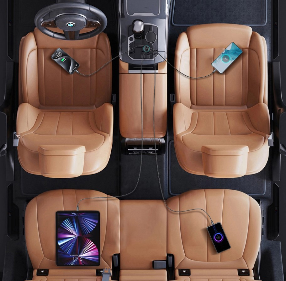 Rocoren ZhongXiang 4-Port Car Charger 70W Malaysia - KTS