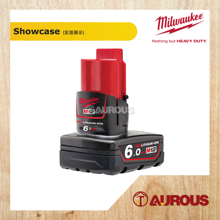 MILWAUKEE M12 6.0Ah RED REDLITHIUM-ION BATTERY M12 B6 - Aurous Hardware ...