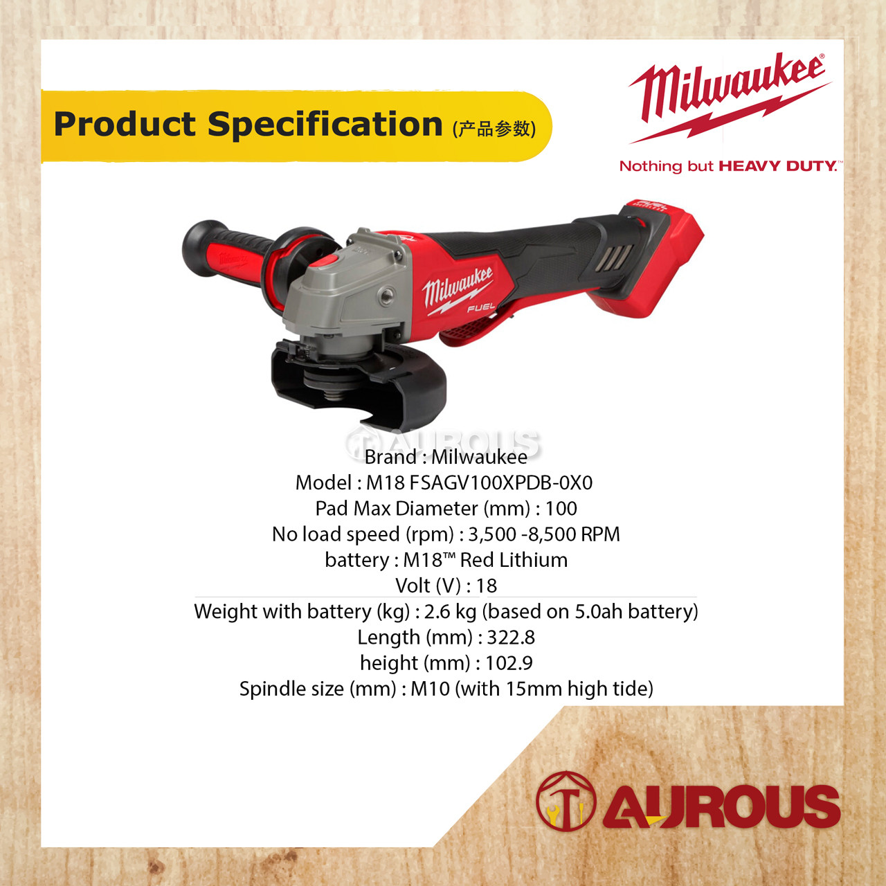 MILWAUKEE FUEL GEN II 4" (100MM) VARIABLE SPEED BRAKING ANGLE GRINDER ...