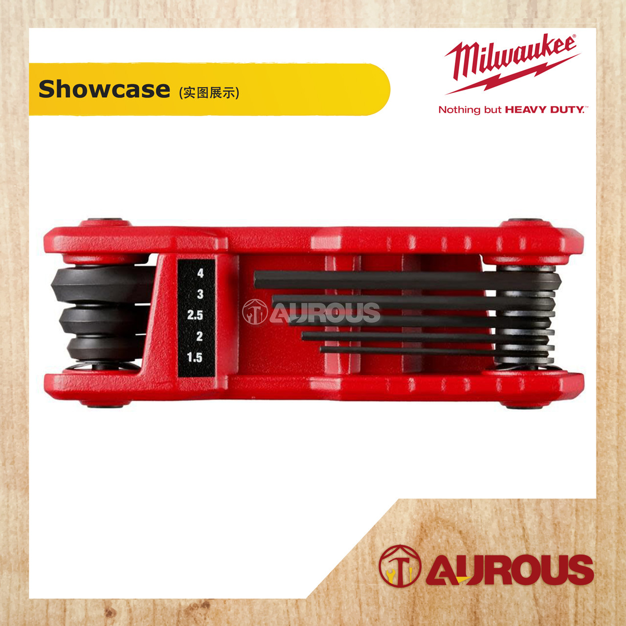 MILWAUKEE 8-KEY FOLDING HEX KEY ALLEN KEY SET - METRIC 1.5MM TO 8MM 48-22-2182 - Aurous Hardware ...