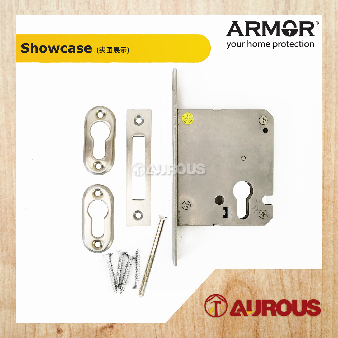 ARMOR STAINLESS STEEL SUS304 60MM DOOR MORTISE DEAD LOCK (AML-D118/60 ...