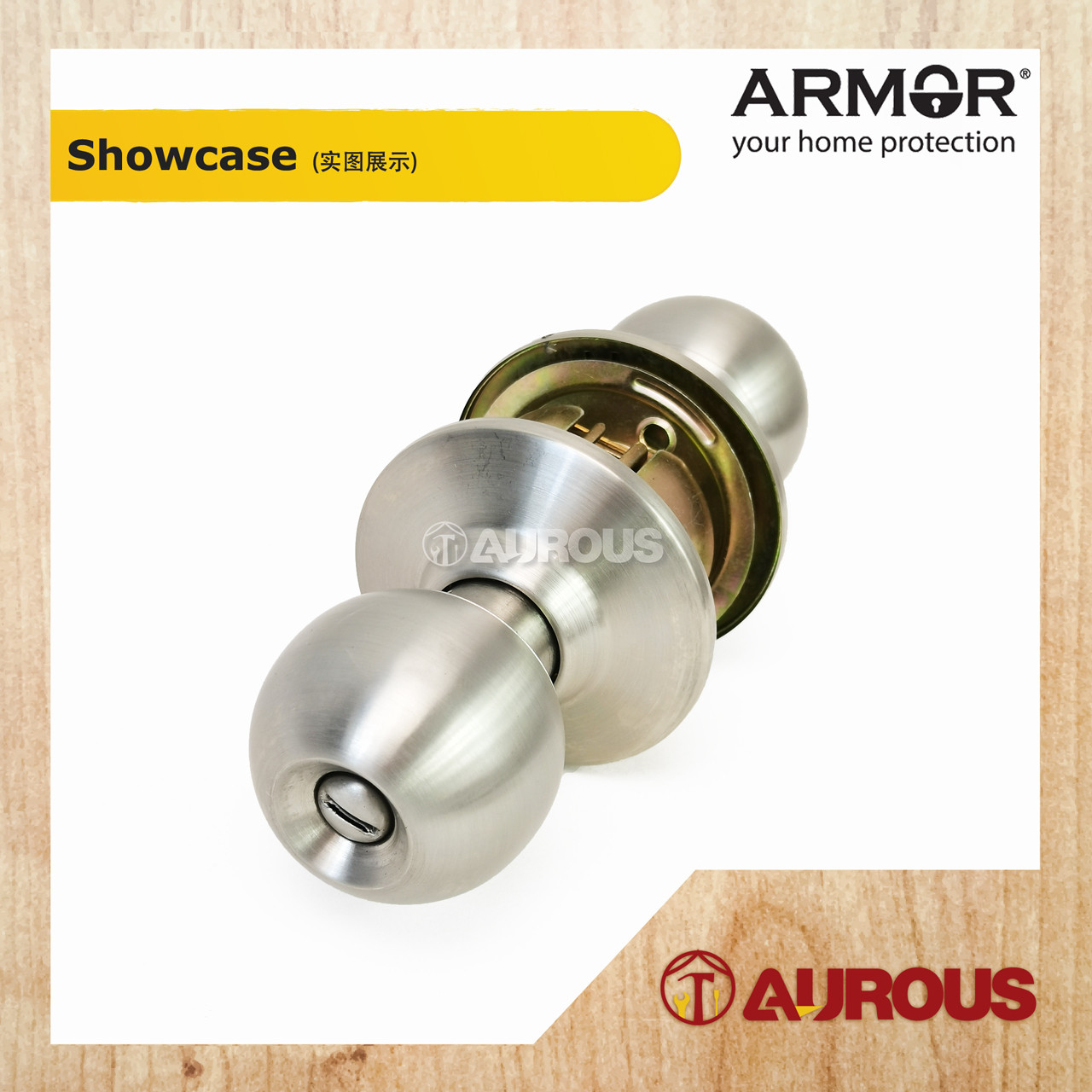 ARMOR STAINLESS STEEL SUS304 60MM CYLINDRICAL LOCK KNOBSET DOOR LOCK ...