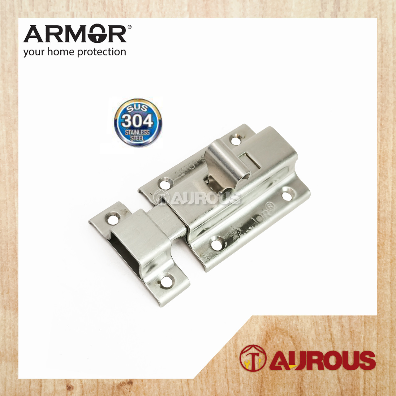 ARMOR STAINLESS STEEL SUS304 2'' DOOR SQUARE BOLT SECURITY LOCK (ADB ...