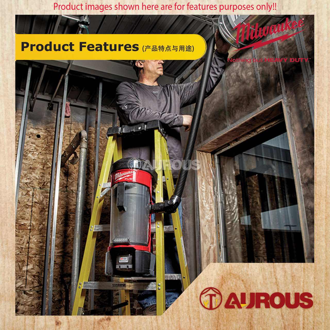 MILWAUKEE M18 FUEL BACKPACK VACUUM WITH HEPA FILTER M18 FBPV-0G0 (BARE ...