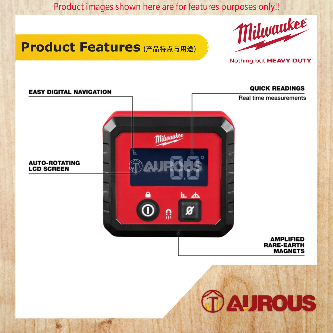 MILWAUKEE MAGNETIC DIGITAL ANGLE GAUGE TOOL (48-22-5602) - Aurous ...