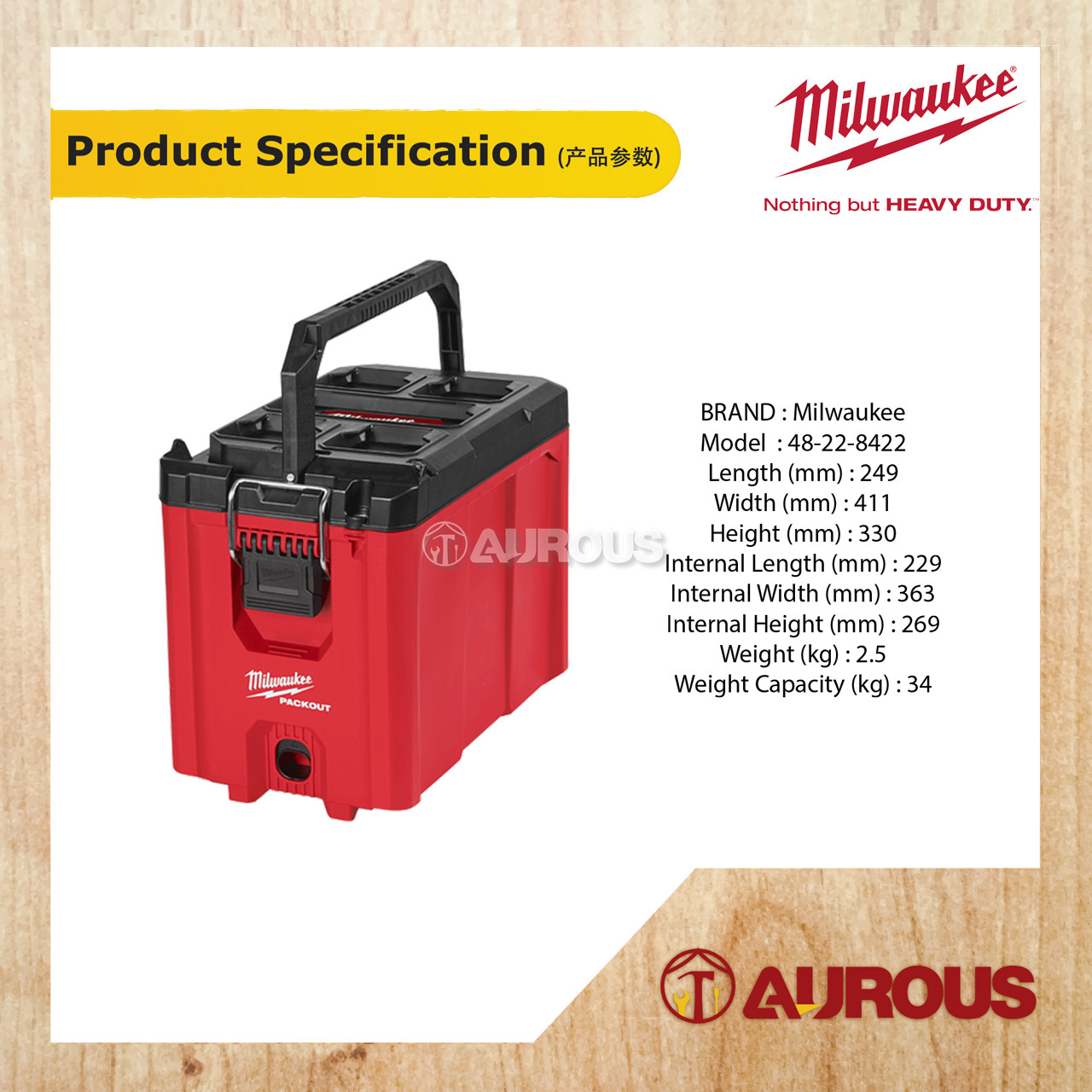 MILWAUKEE PACKOUT COMPACT TOOL BOX 48-22-8422 - Aurous | Tick Hong Hardware