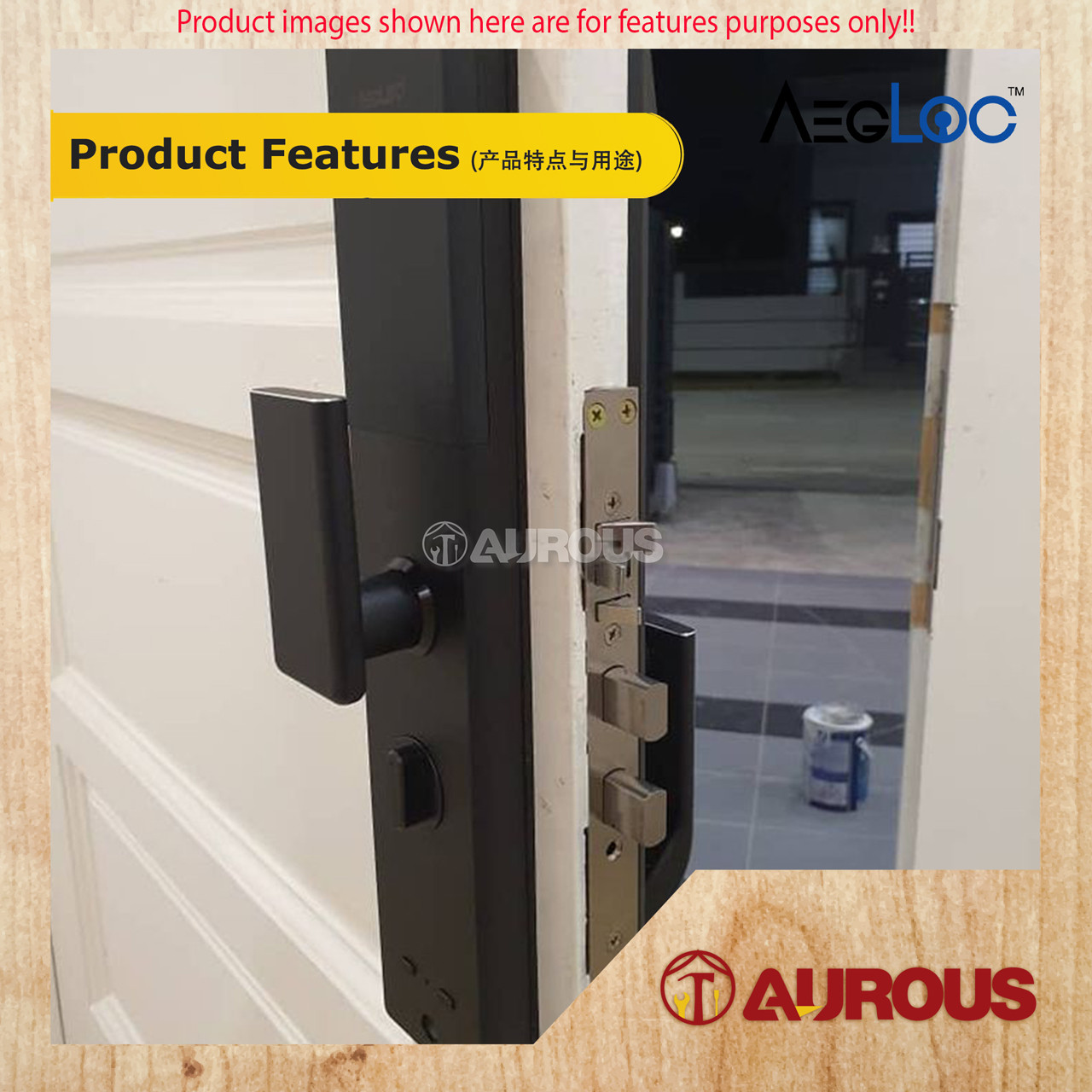 ARMOR AEGLOC DIGITAL FINGERPRINT SMART DIGITAL PUSH PULL DOOR SECURITY ...