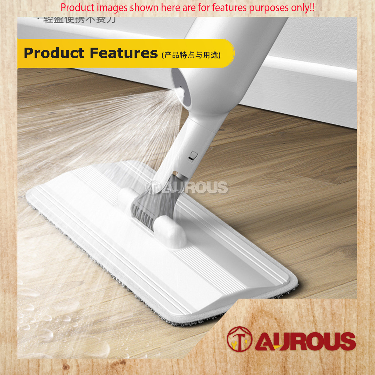 MICROFIBER CLOTH EASY WATER SPRAY MOP WET DRY 360º FLOOR MOP WITH TANK ...