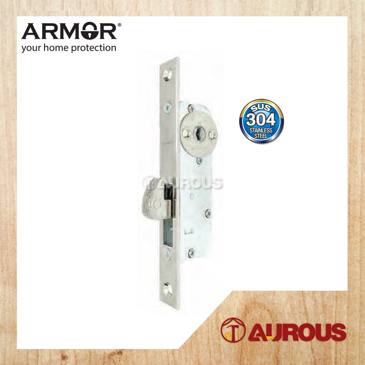 ARMOR STAINLESS STEEL SUS304 SINGLE MORTISE HOOK LOCK AML-H1683/SS ...