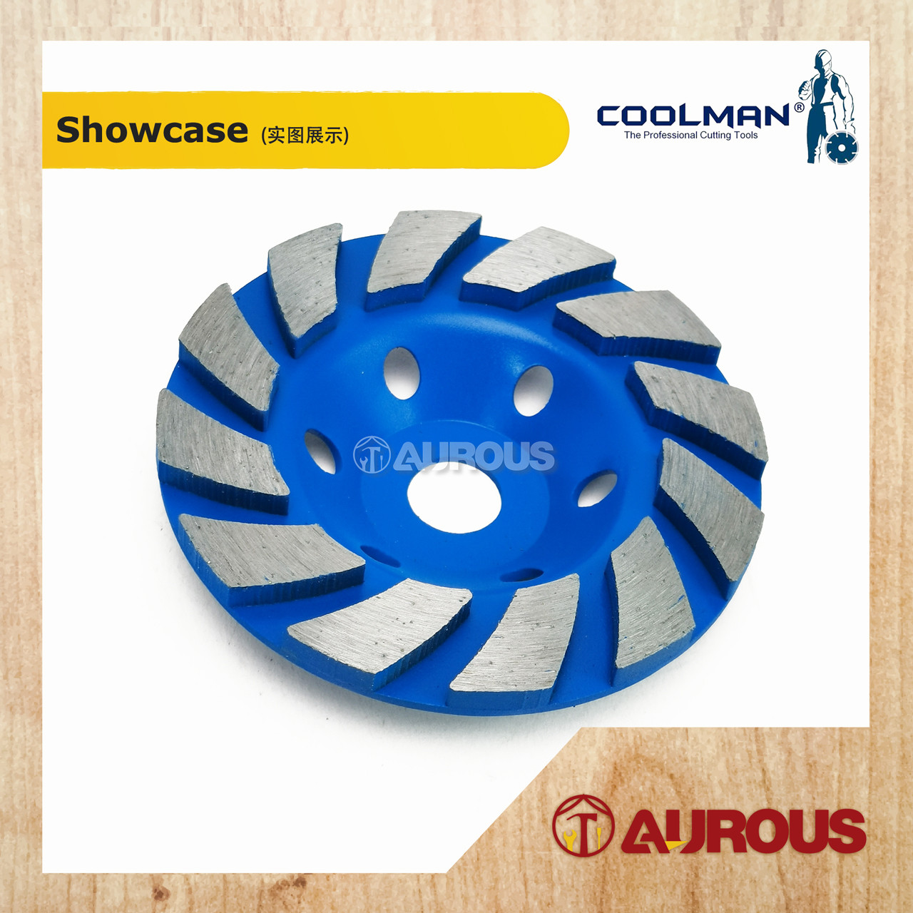 COOLMAN DIAMOND DISC SLANT SEGMENTED GRINDING CUP WHEEL 4''/100MM ...