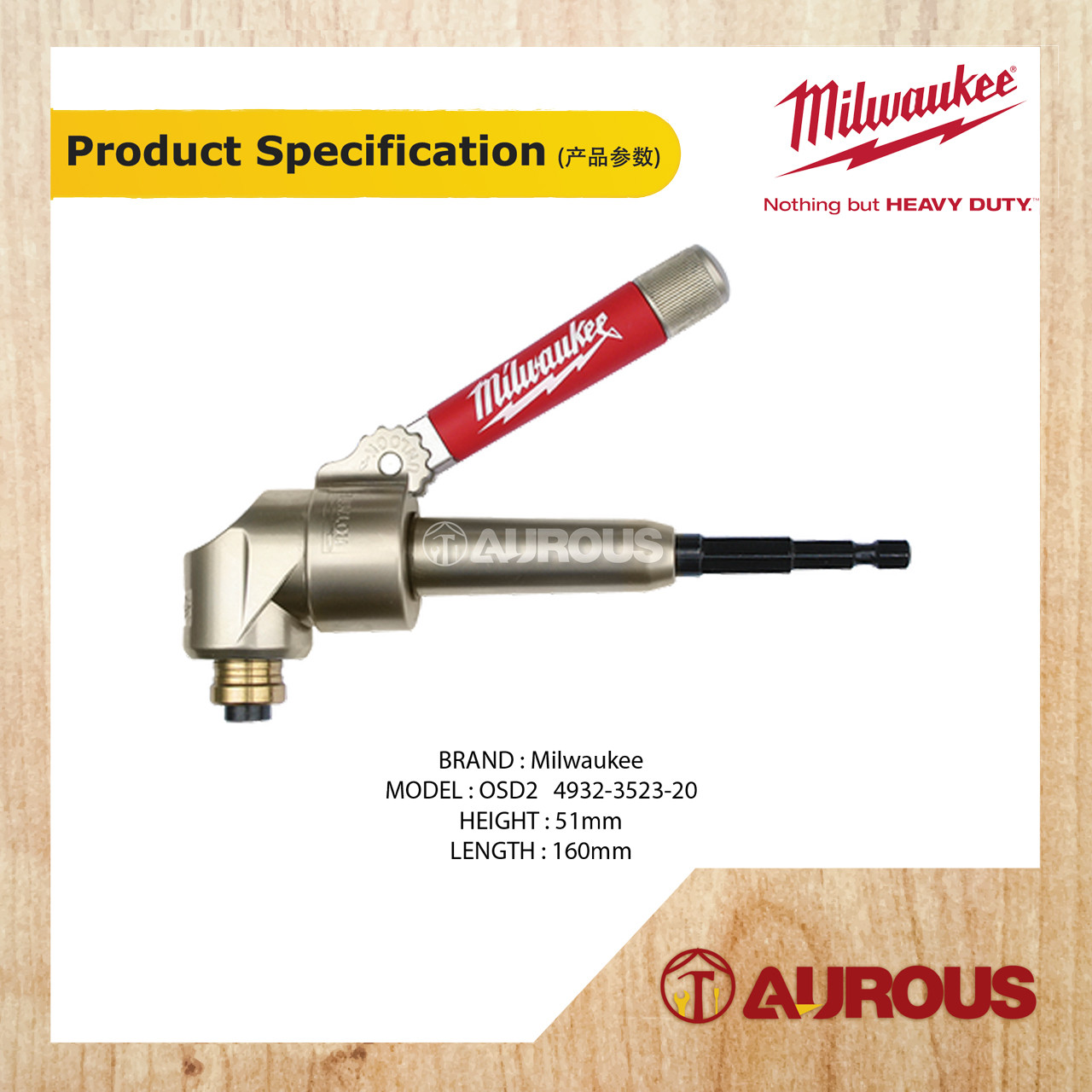 MILWAUKEE OFFSET SCREW DRIVER/DRILL RIGHT ANGLE ATTACHMENT OSD2 4932 ...
