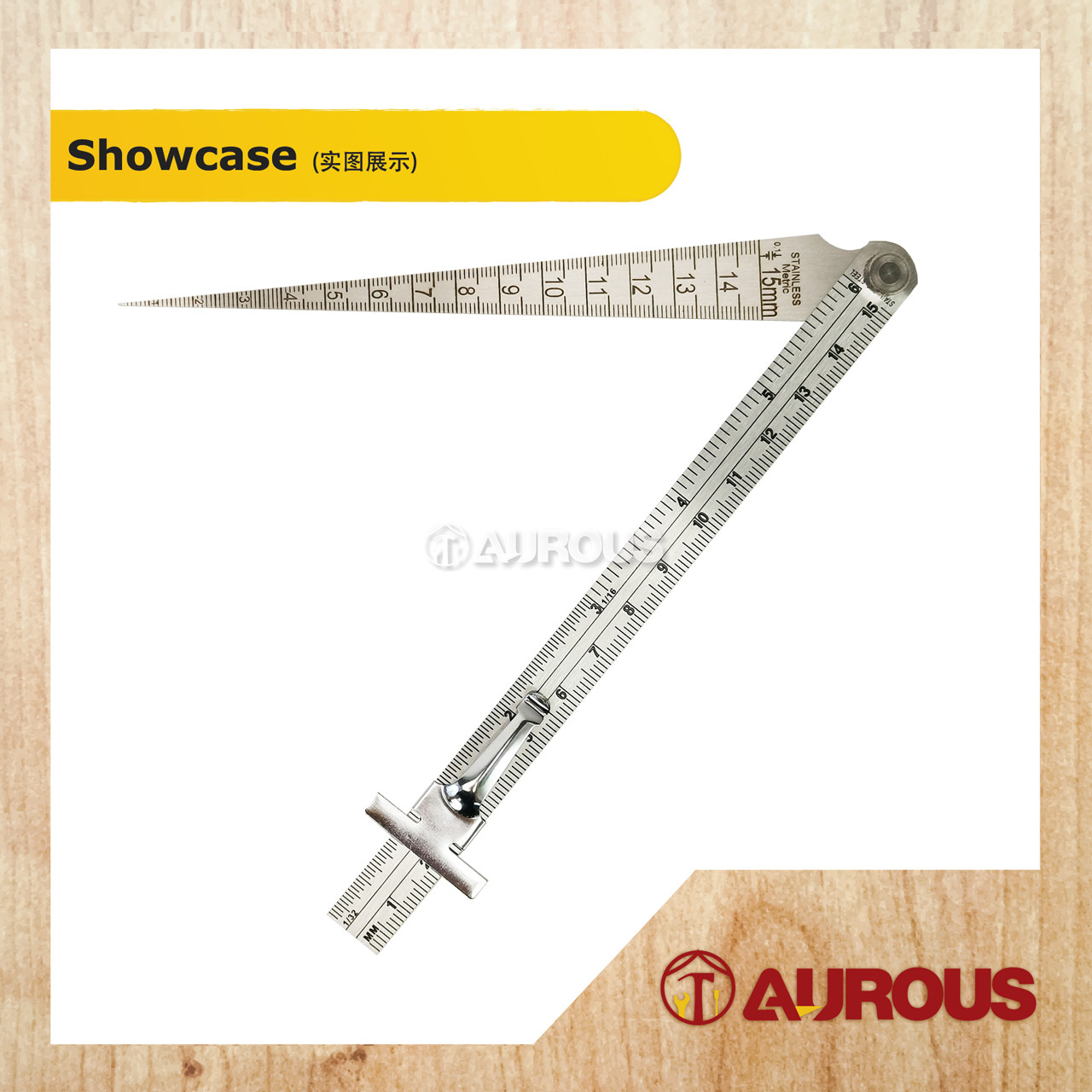 STAINLESS STEEL FOLDING GAP TAPER GAUGE DEPTH RULER WITH STRAIGHT RULER ...