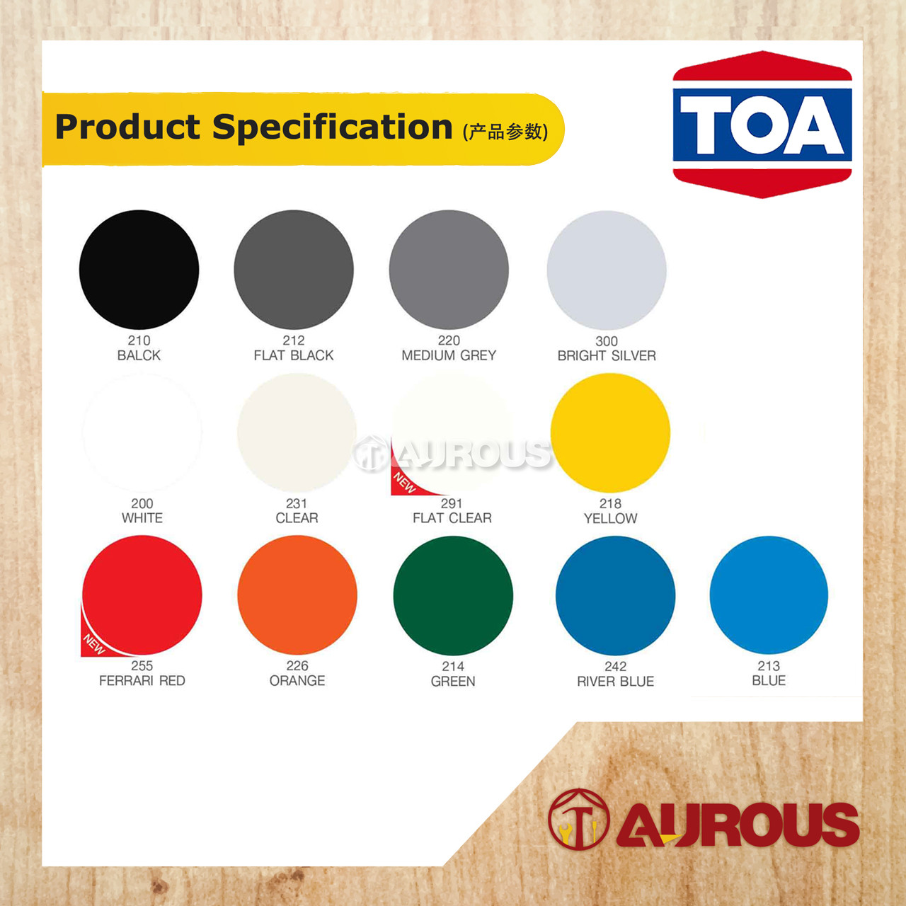 TOA WIN ACRYLIC LACQUER SPRAY PAINT ALL-PURPOSES STANDARD COLORS 400CC ...