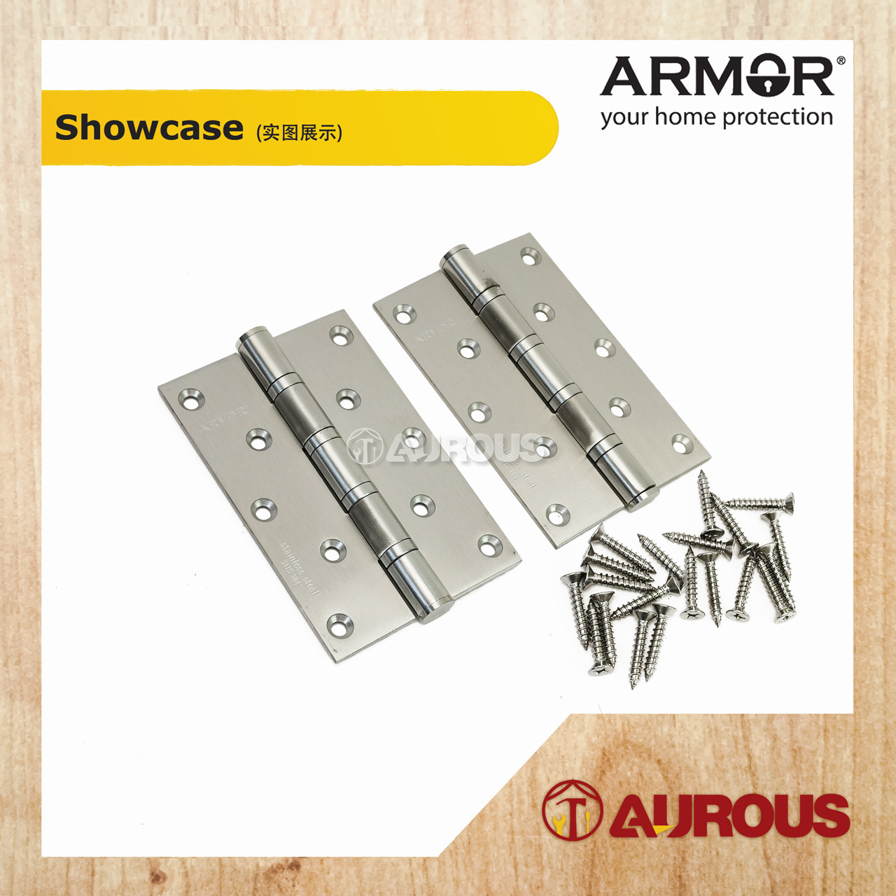 ARMOR STAINLESS STEEL SUS304 4 BALL BEARING HINGES 150MM ADH-S6-4BB/SS ...