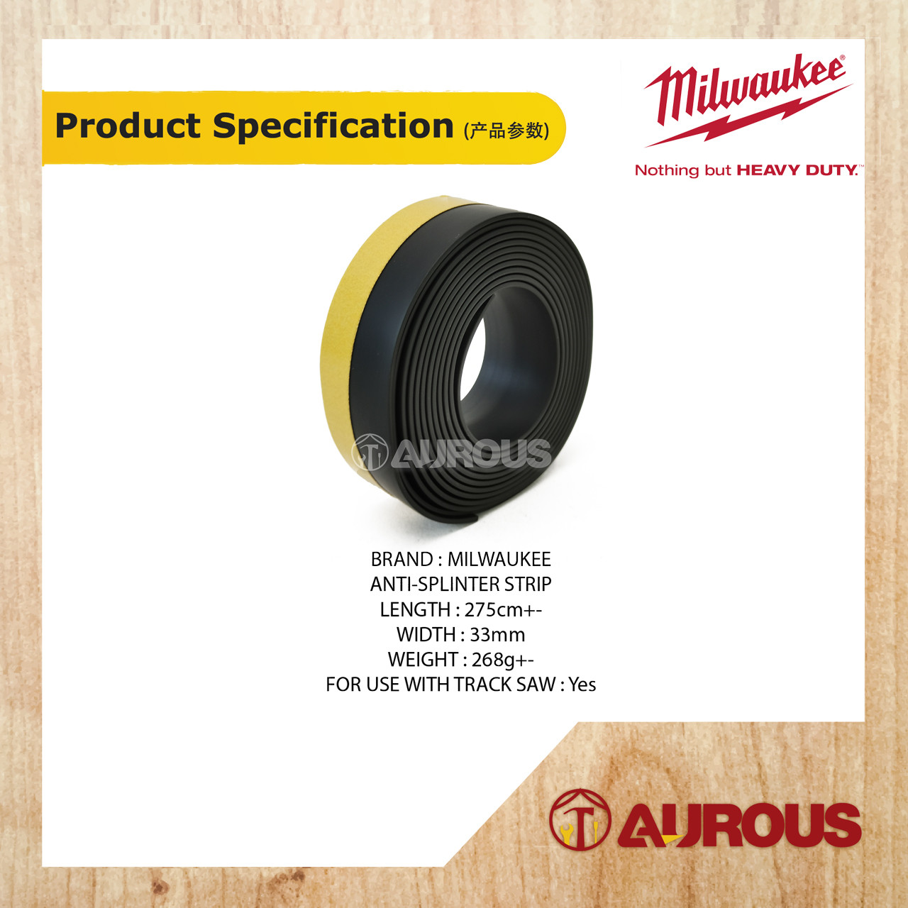 MILWAUKEE REPLACEMENT GUIDE RAIL SPLINTER STRIP PSA-3 EMEA (FOR M18 ...