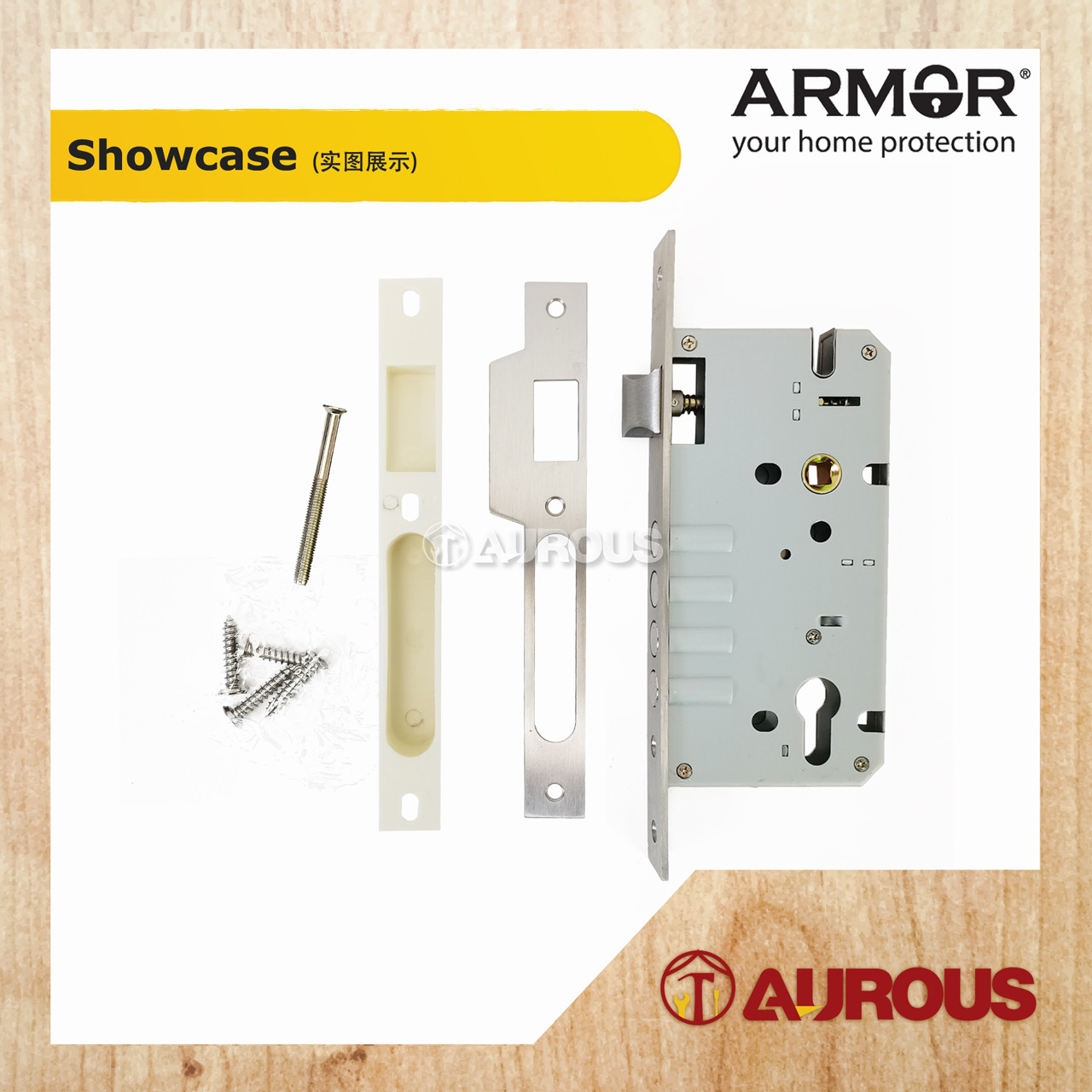 ARMOR STAINLESS STEEL MORTISE SASH HOOK LOCK WITH 4 BOLTS (AML-A8550/SL ...