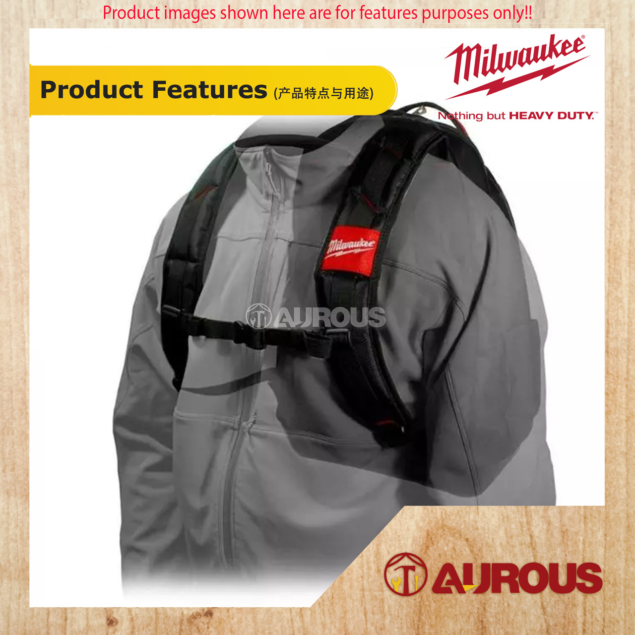 MILWAUKEE TRADESMAN BACKPACK JOBSITE BAG WITH 18 ORGANISER POCKETS ...