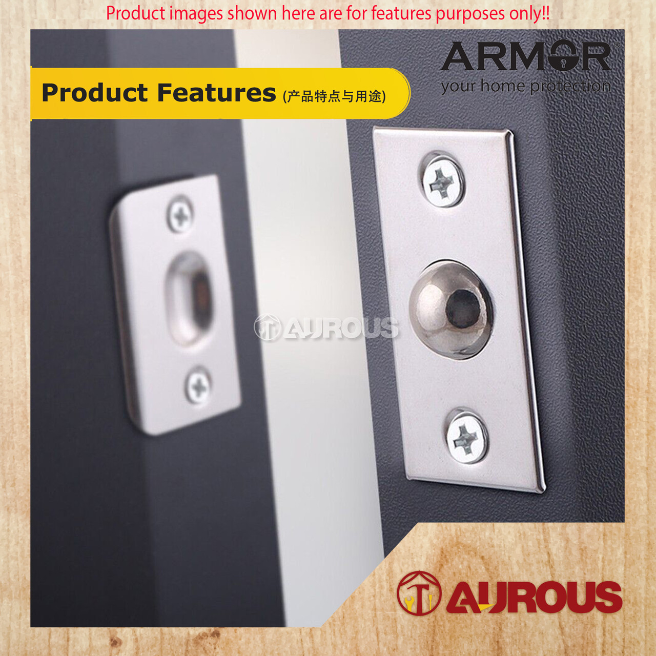 ARMOR STAINLESS STEEL SUS304 ROLLER BALL CATCH LOCK FOR HOUSE DOOR LOCK ...