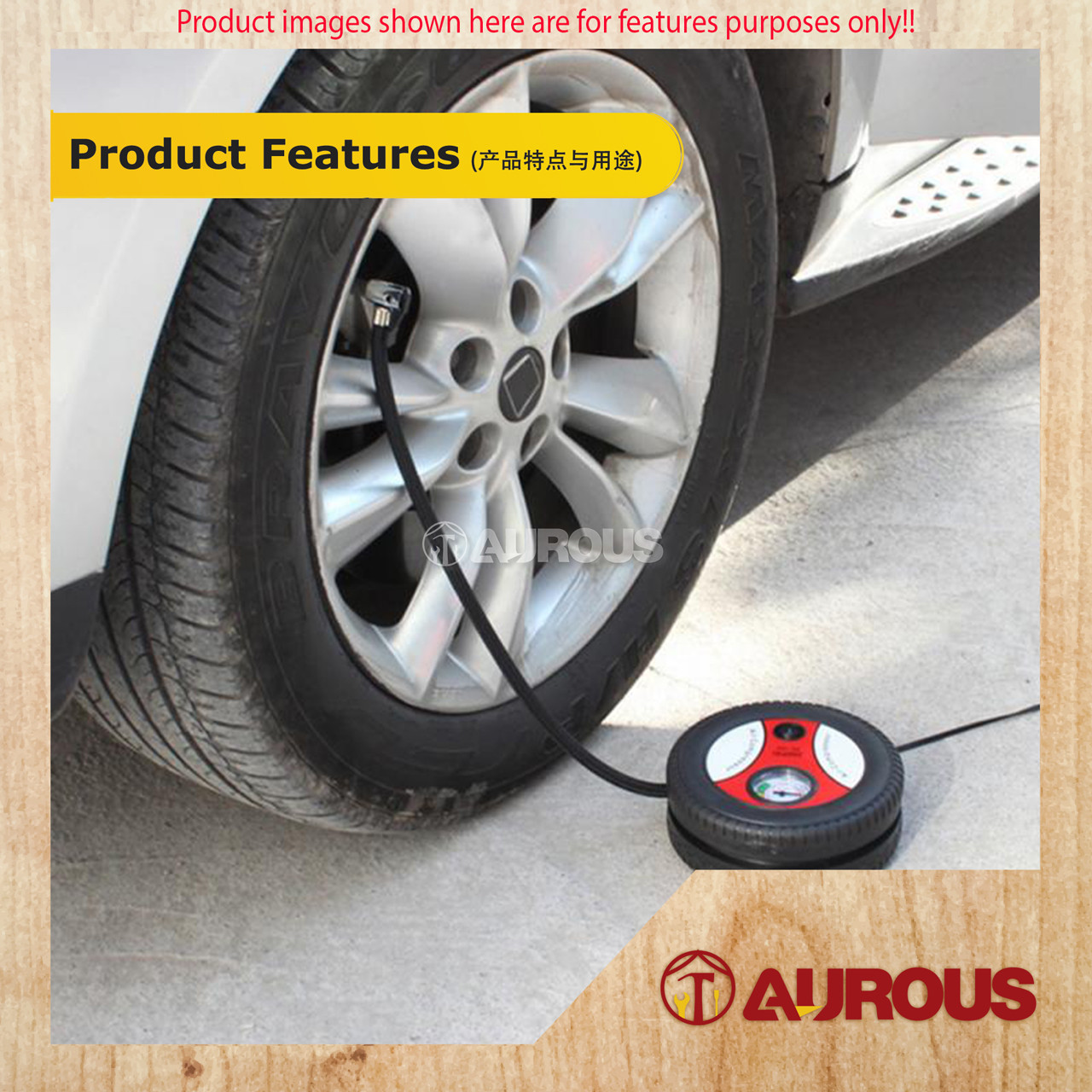 Mini Portable Auto Car Pump Tire Tyre Inflator Air Compressor 12V ...