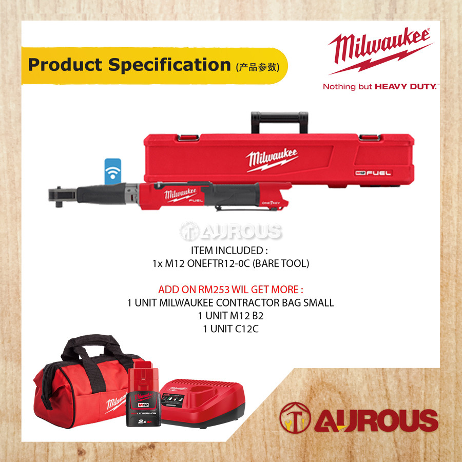 MILWAUKEE M12 FUEL 1/2'' ONE KEY SYSTEM DIGITAL TORQUE WRENCH (M12 ONEFTR12-0C / M12 ONEFTR12 ...