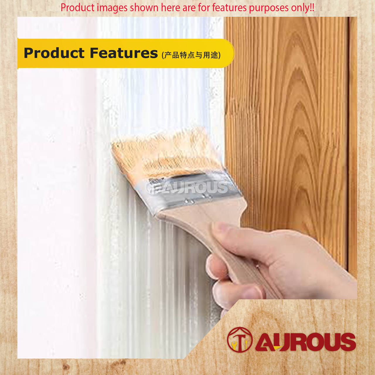 WOODEN HANDLE PAINT BRUSH 750 / BERUS NON-HALAL (1'' , 1 1/2'' , 2 ...