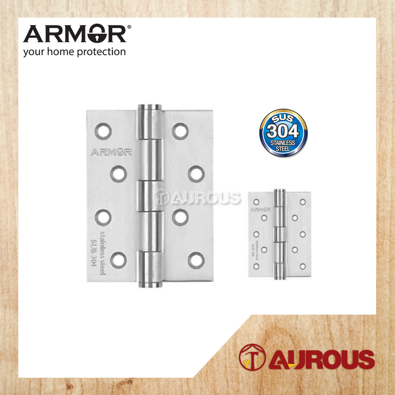 ARMOR STAINLESS STEEL SUS304 DOOR HINGE (ADH-S40/SS 4" X 3" X 2MM / ADH ...
