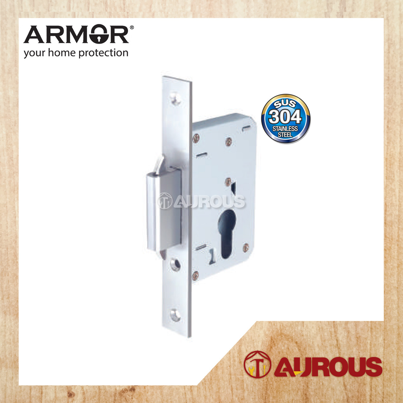 ARMOR MORTISE HOOK LOCK 40MM AML-H40/DH/SS (STAINLESS STEEL - SS ...