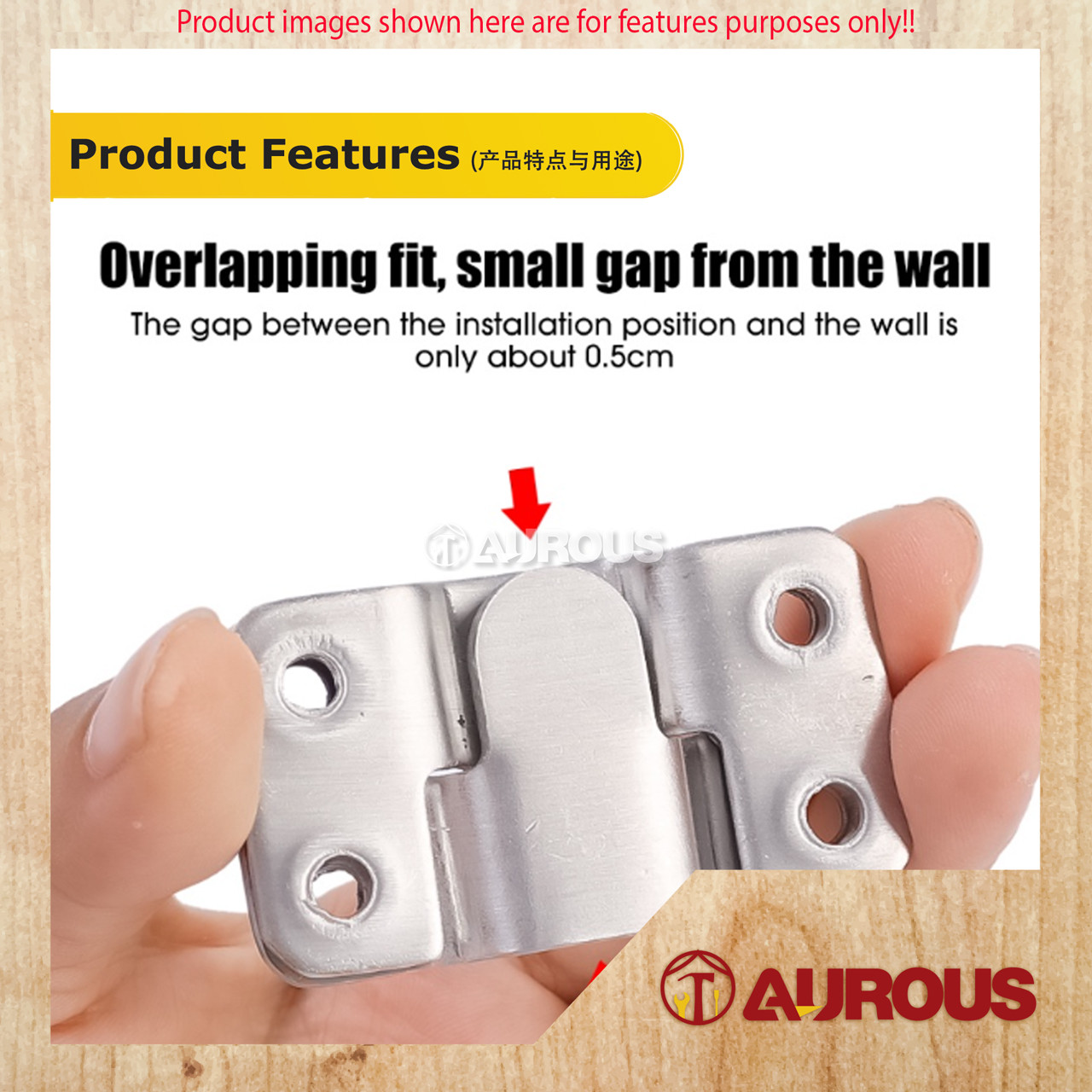 1 PIECE- STAINLESS STEEL WALL FURNITURE PICTURE FRAME HANGERS HOOK ...