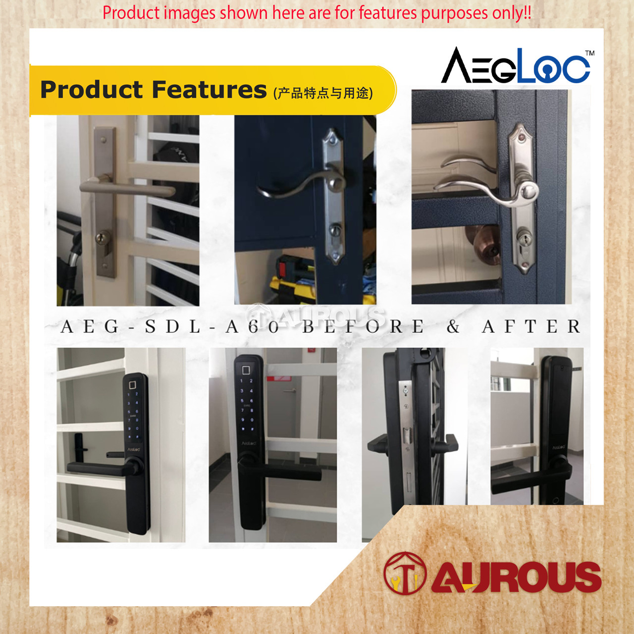ARMOR AEGLOC DIGITAL FINGERPRINT SMART DIGITAL LEVER SECURITY DOOR LOCK ...