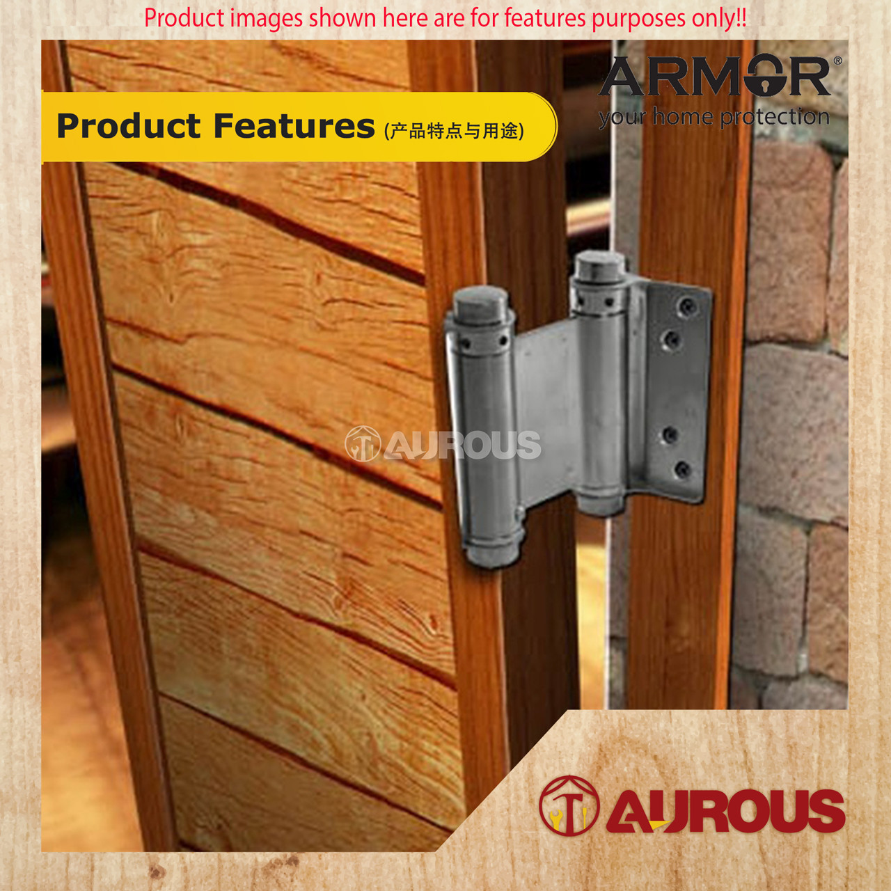 ARMOR STAINLESS STEEL SUS304 DOUBLE ACTION SPRING HINGE FOR WOODEN DOOR ...