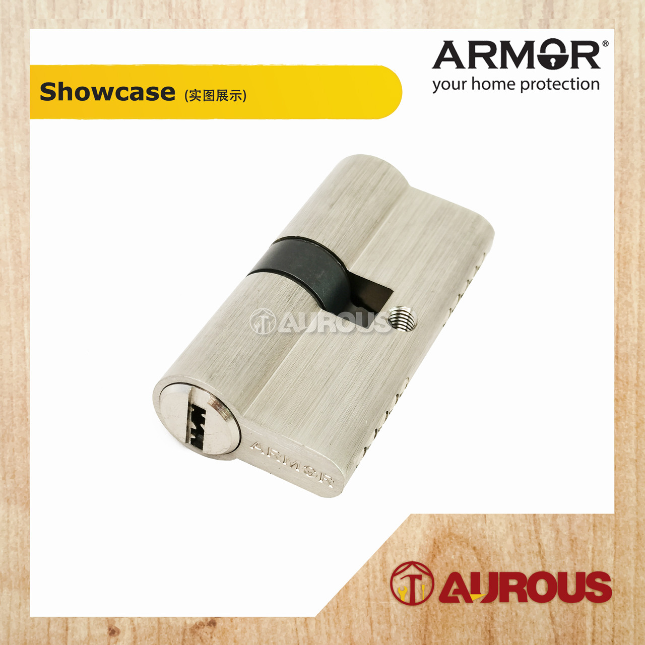 ARMOR SOLID BRASS DOUBLE KEY CYLINDER (COMPUTER KEY) APC-AD60MM/SN/CK ...