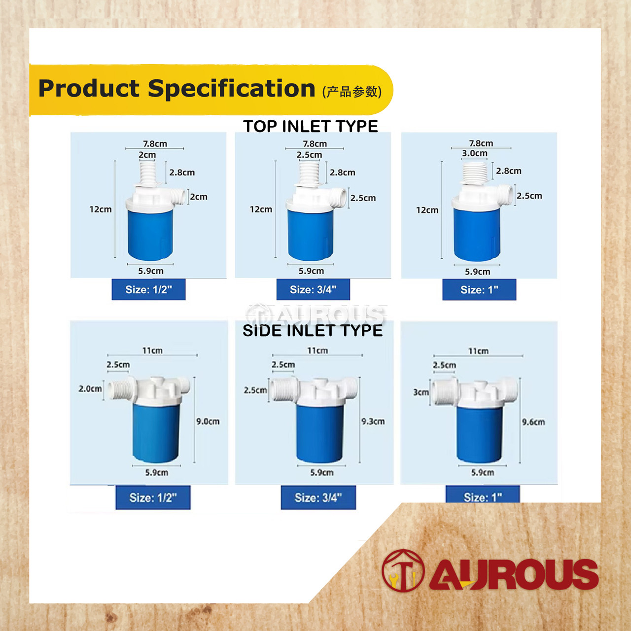 PVC AUTOMATIC WATER LEVEL CONTROL INLET FLOAT VALVE (SIDE INLET/TOP ...