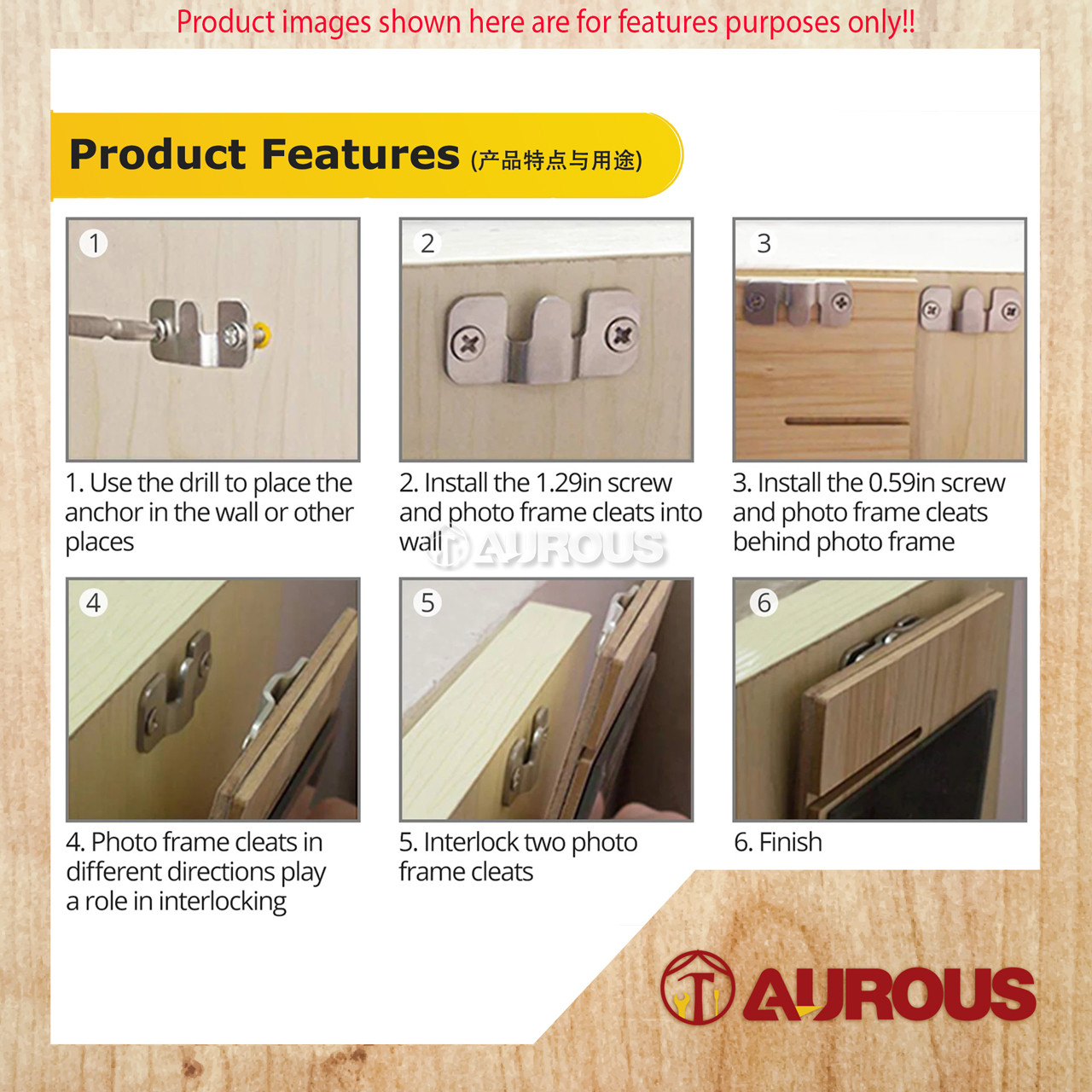 1 PIECE- STAINLESS STEEL WALL FURNITURE PICTURE FRAME HANGERS HOOK ...