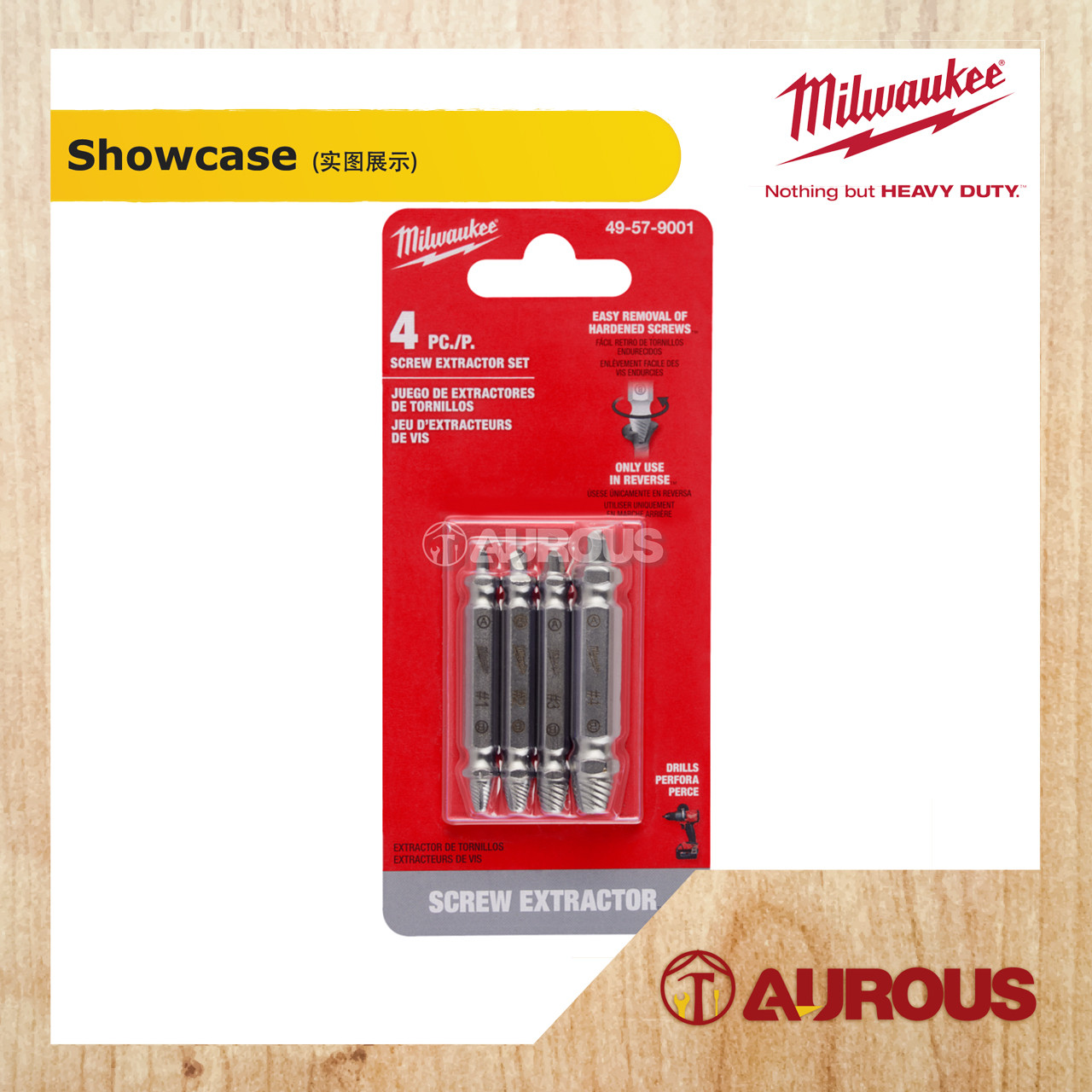 MILWAUKEE M2 STEEL SCREW EXTRACTOR 4 PCS SET (SIZES #1, #2, #3, #4) 49 ...
