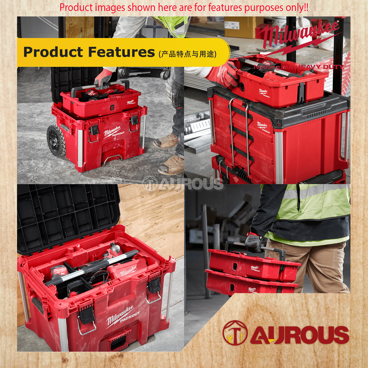 MILWAUKEE PACKOUT TOOL CADDY / TRAY 48-22-8045 (MAX CAPACITY 11.3KG) - Aurous Hardware Online Store