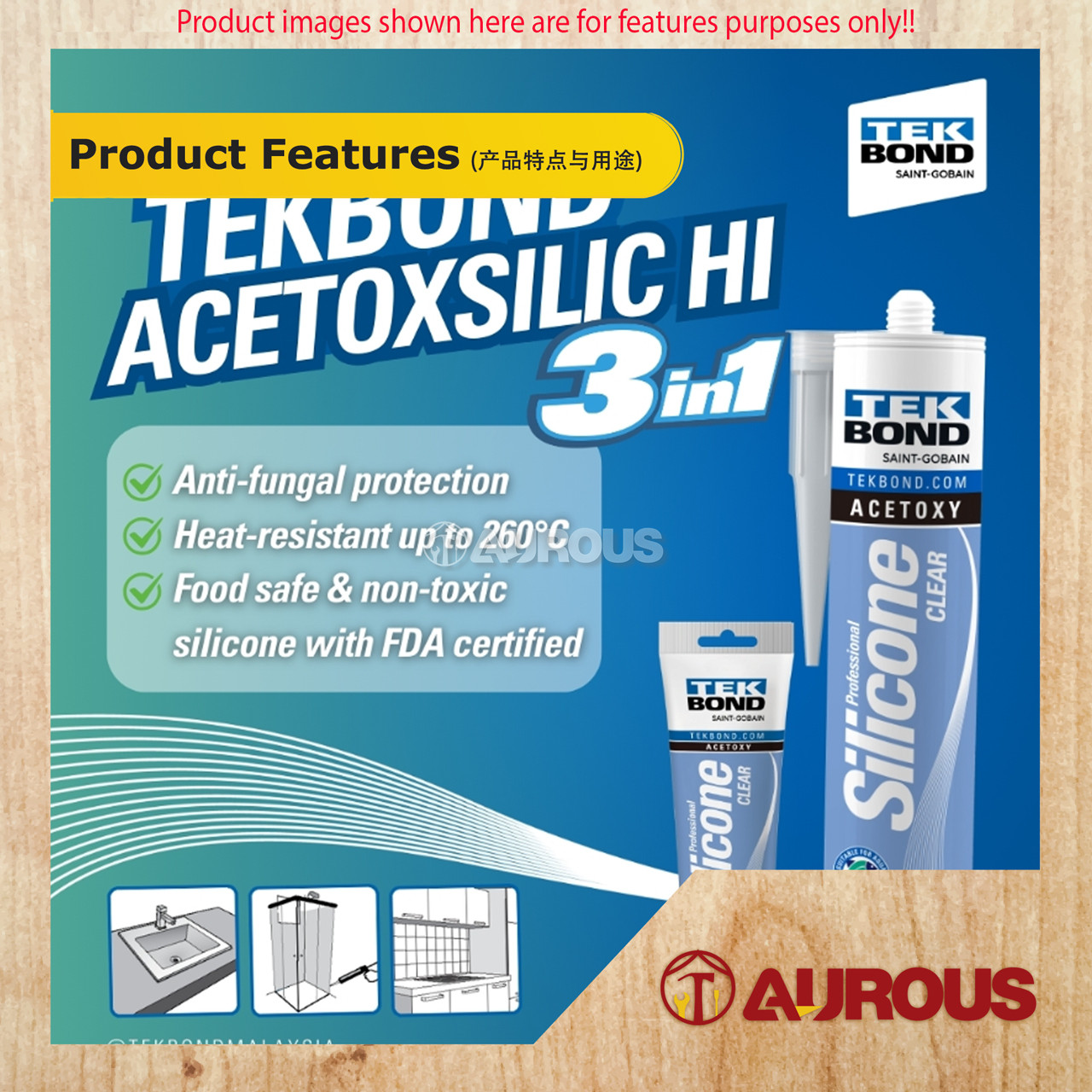 TEKBOND ACETOXY HI PERFORMANCE SILICONE SEALANT FOR GENERAL PURPOSE ...