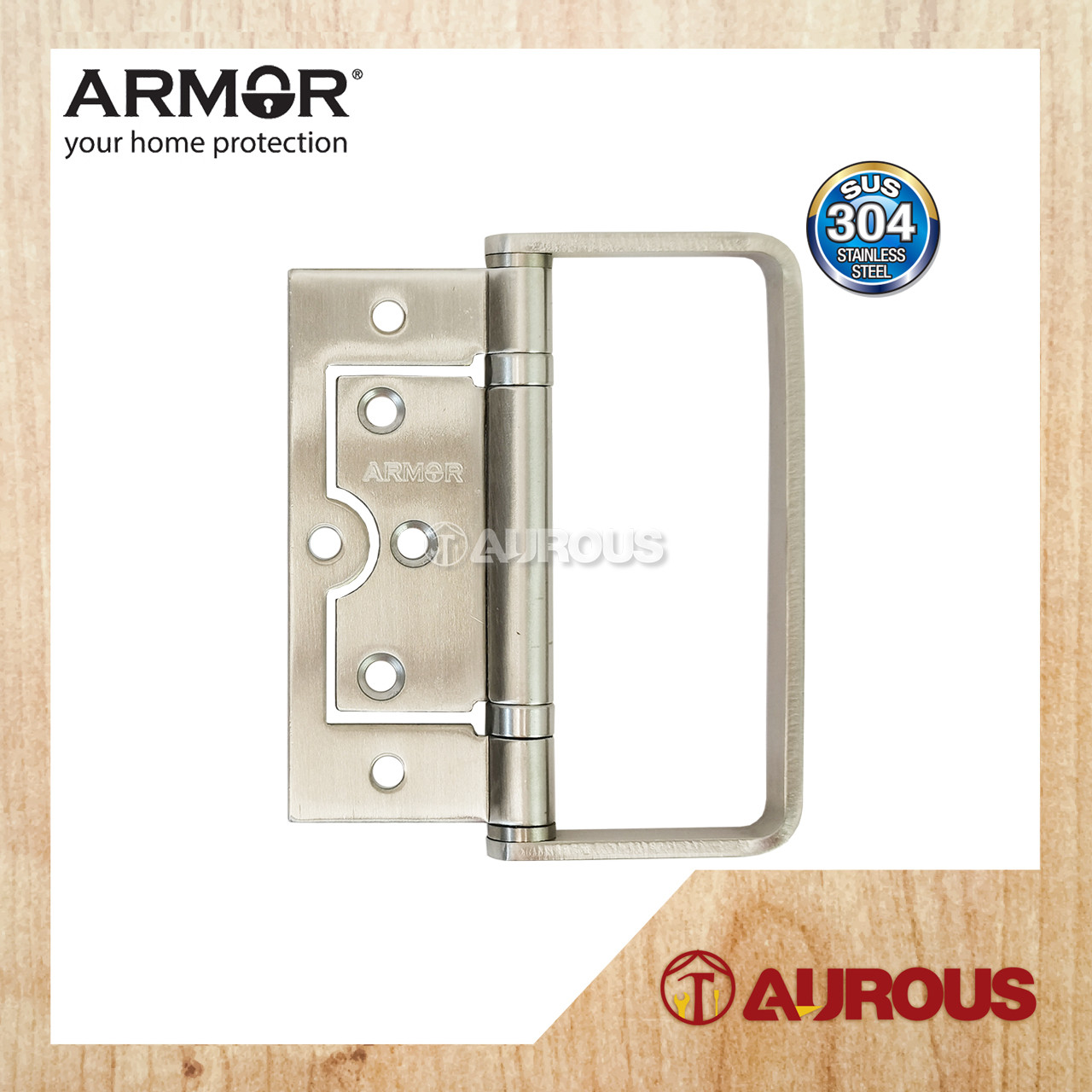 ARMOR STAINLESS STEEL SUS304 BI-FOLD HINGES WITH HANDLE 4'' X 3'' X 2 ...