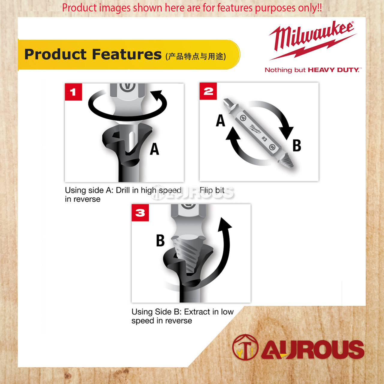 MILWAUKEE M2 STEEL SCREW EXTRACTOR 4 PCS SET (SIZES #1, #2, #3, #4) 49 ...