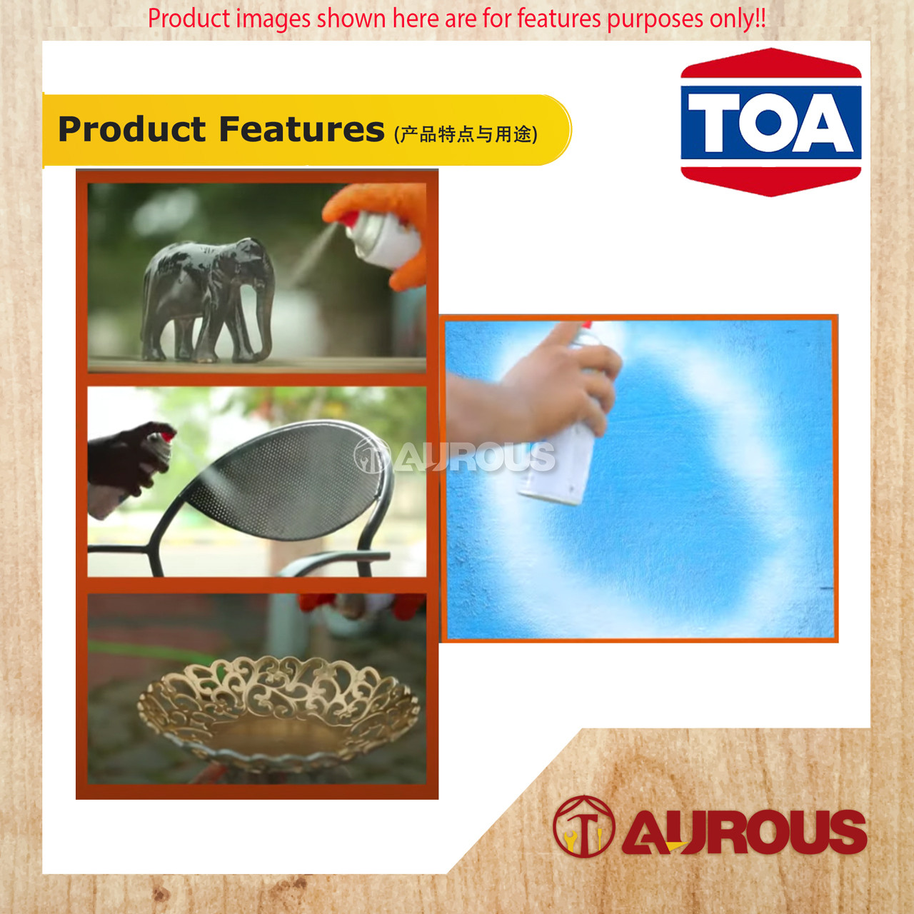 TOA WIN ACRYLIC LACQUER SPRAY PAINT ALL-PURPOSES STANDARD COLORS 400CC ...