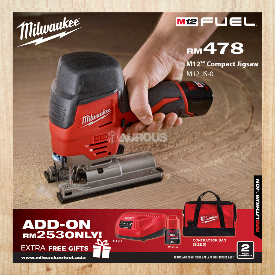 MILWAUKEE M12 HIGH PERFORMANCE COMPACT JIGSAW (M12 JS-0 / M12 JS-201B ...