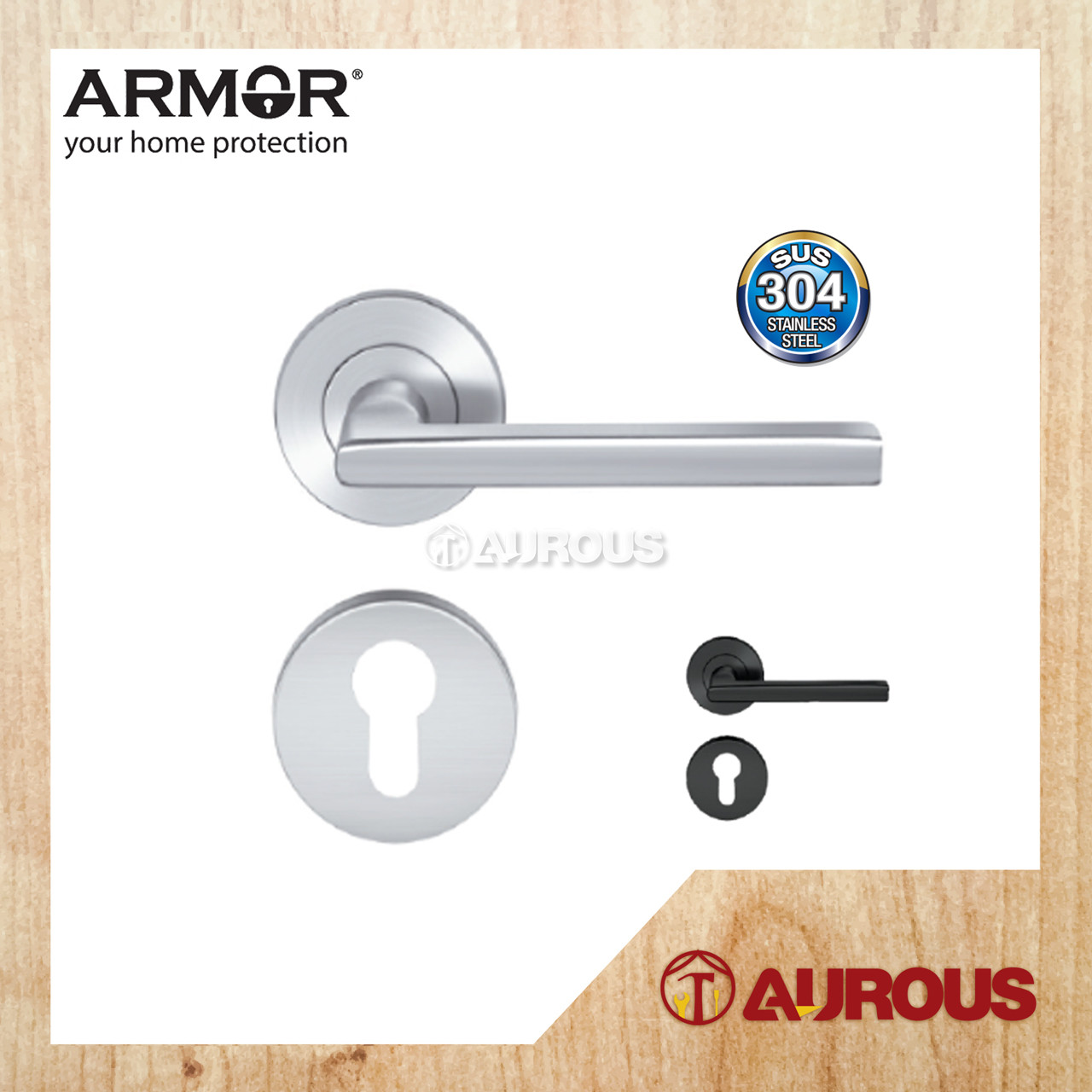 ARMOR STAINLESS STEEL SUS304 DOOR LEVER HOLLOW HANDLE ALH-6002 (SN ...