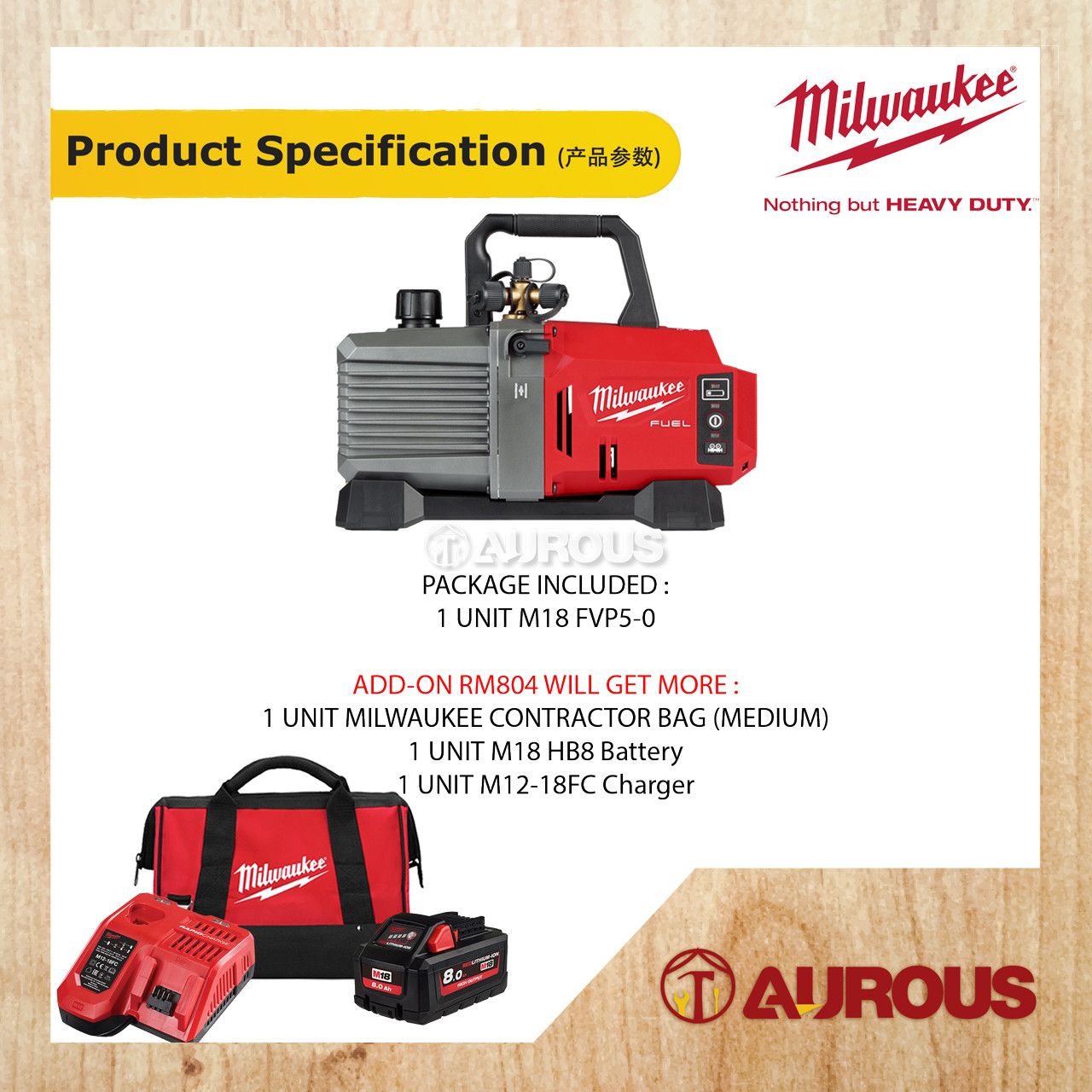 MILWAUKEE M18 FUEL 5 CFM VACUUM PUMP M18 FVP5-0 (BARE TOOL) - Aurous ...