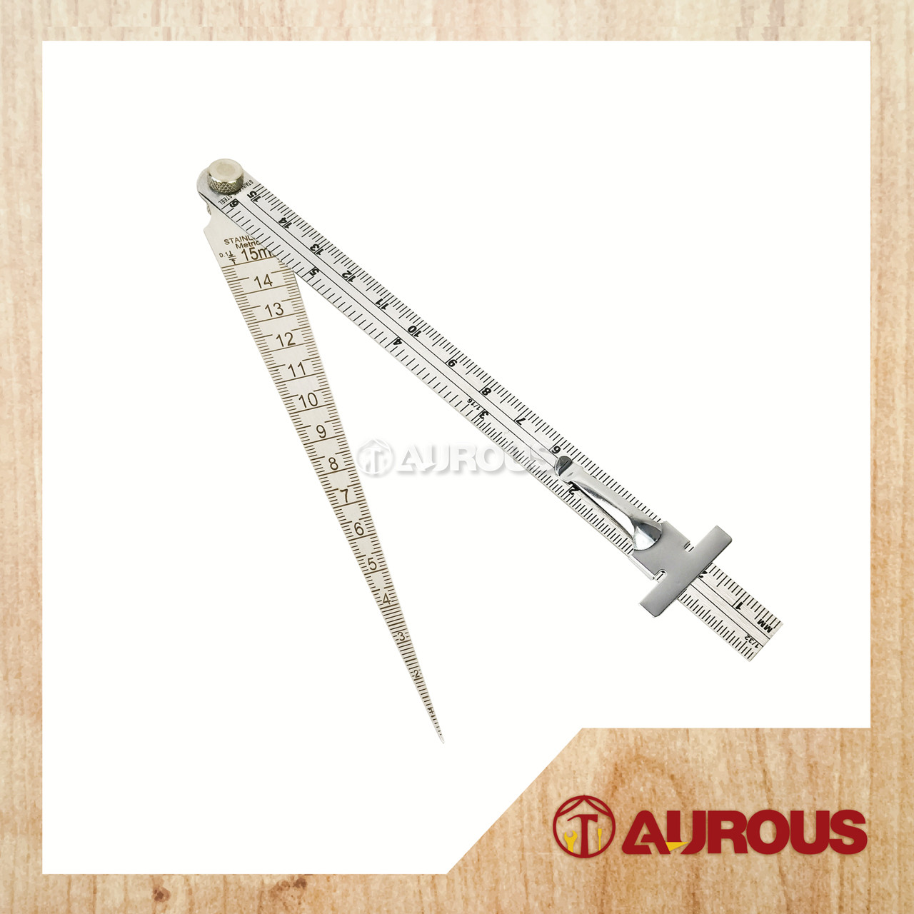 STAINLESS STEEL FOLDING GAP TAPER GAUGE DEPTH RULER WITH STRAIGHT RULER ...
