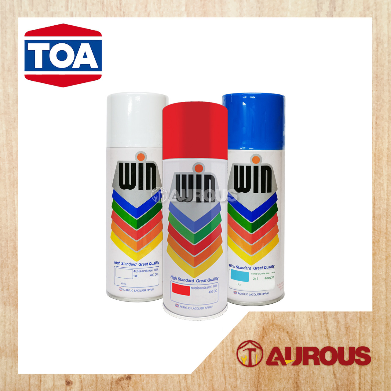 TOA WIN ACRYLIC LACQUER SPRAY PAINT ALL-PURPOSES STANDARD COLORS 400CC ...