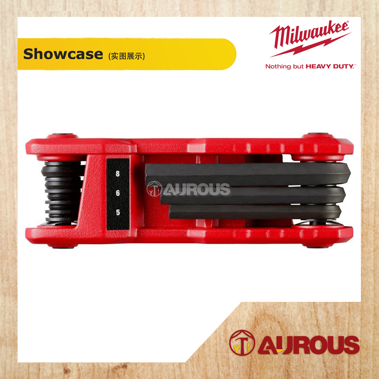 MILWAUKEE 8-KEY FOLDING HEX KEY ALLEN KEY SET - METRIC 1.5MM TO 8MM 48 ...