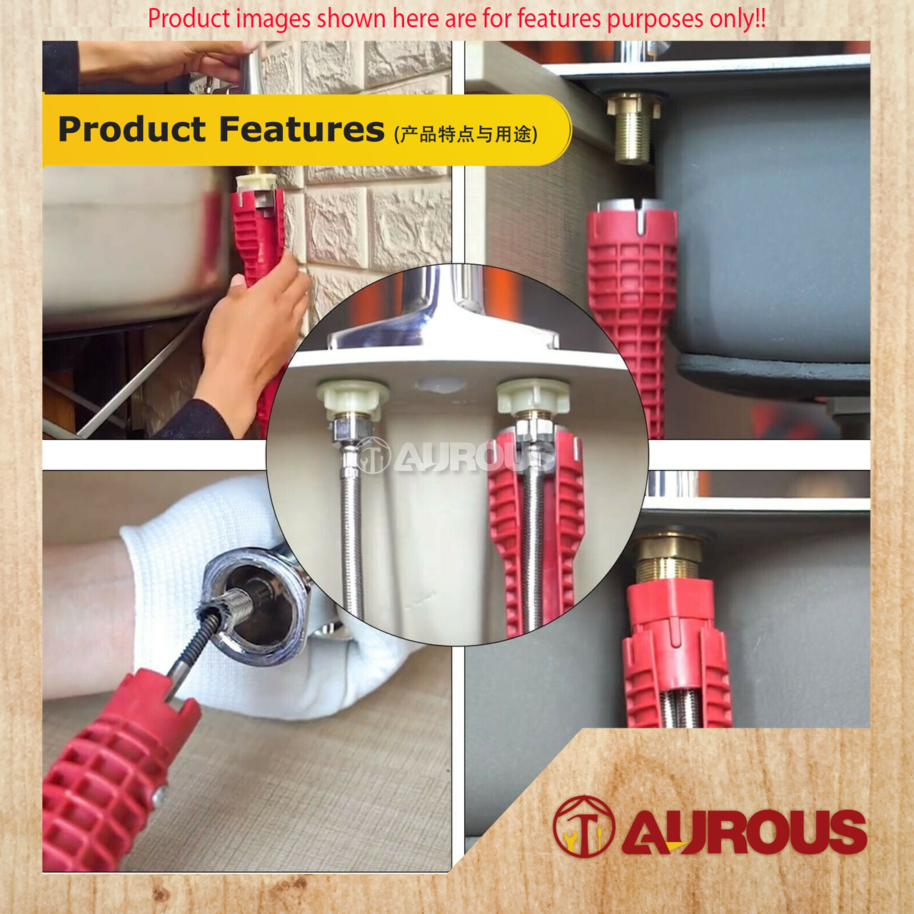 FAUCET & SINK INSTALLER TOOL OR MULTI PURPOSE BASIN OPENER WRENCH WATER ...